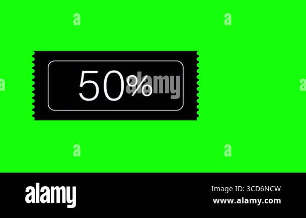 Black Coupon Discount Animation Green Screen. Looping Black Coupon ...