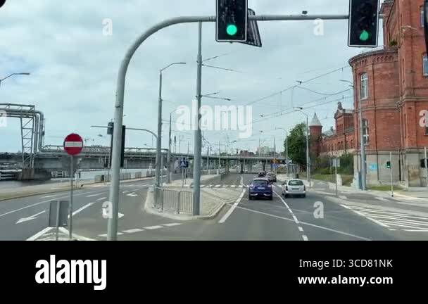 Szczecin , Poland - June 28, 2025 : road with cars at traffic lights in ...