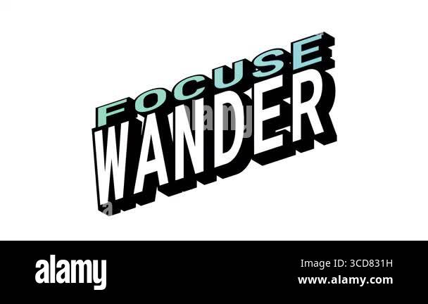 FOCUSE vs WANDER, 3D Text Animation in Isometric View with Opposite ...