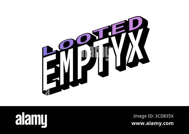 LOOTED vs EMPTYX, 3D Text Animation in Isometric View with Opposite ...