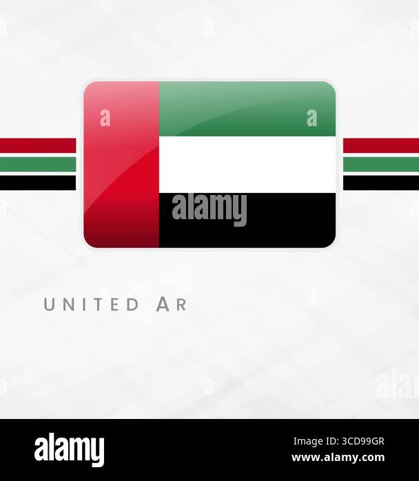 United Arab Emirates Flag Animation | Glossy Icon Reveal | UAE National ...
