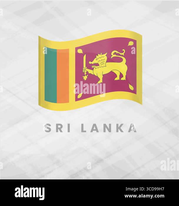 Vibrant Animated Sri Lanka Flag Waving with Golden Lion Holding Sword ...