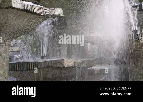 Cascading water feature plunges from Stock Videos & Footage - HD and 4K ...