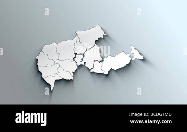 Modern White Map of Central African Republic with Prefectures Stock ...