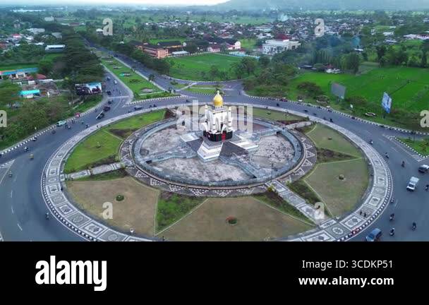 Aerial view of Tugu Giri Menang Square Lembar. The newest icon from the ...