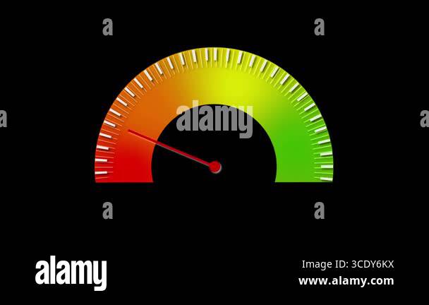 Digital dashboard interface animated speedometer gauge meter with ...