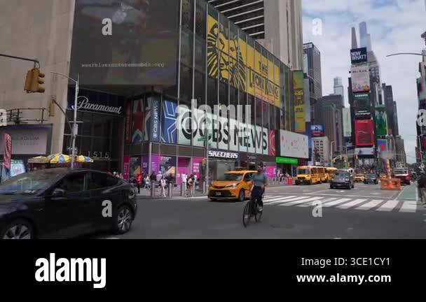 NEW YORK, USA - MAY 14, 2025: The bustling Times Square showcases CBS ...