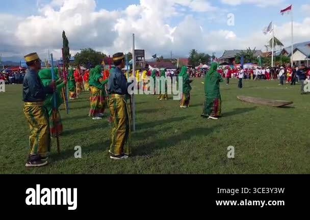 Pekkabata, South Sulawesi, Indonesia, August 6, 2025: The Mappadendang ...
