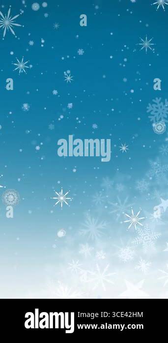 Animation of snow falling over blue background. Christmas, celebration ...