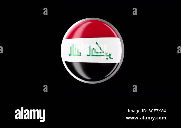 Iraq Flag Badge, Full HD 19201080 Resolution Duration clip 10 sec Stock ...