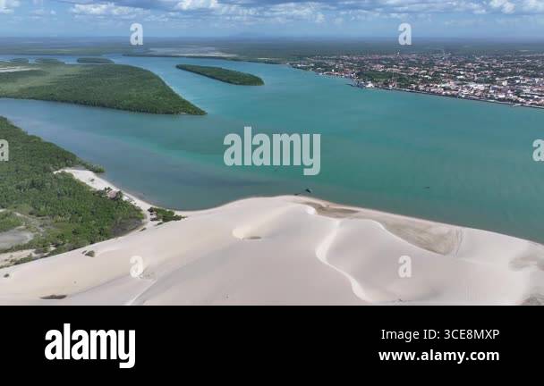 Camocim Village At Camocim In Ceara Brazil. Beach Skyline. Coreau River ...