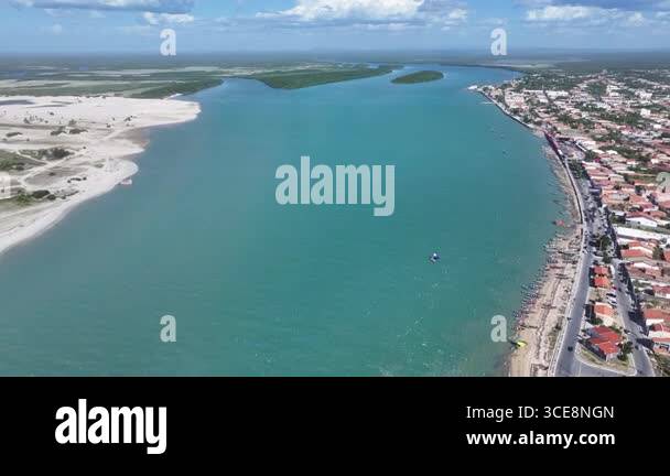 Camocim Village At Camocim In Ceara Brazil. Beach Skyline. Coreau River ...