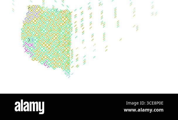 Interwoven Generative Map of the US Stock Video Footage - Alamy