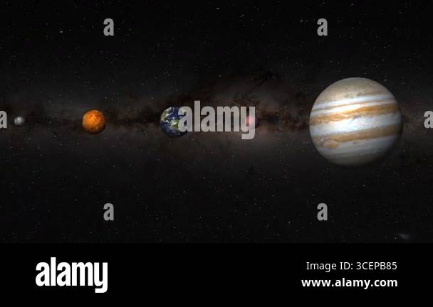 Animation of planets and Earth's atmospheric layers Stock Video Footage ...