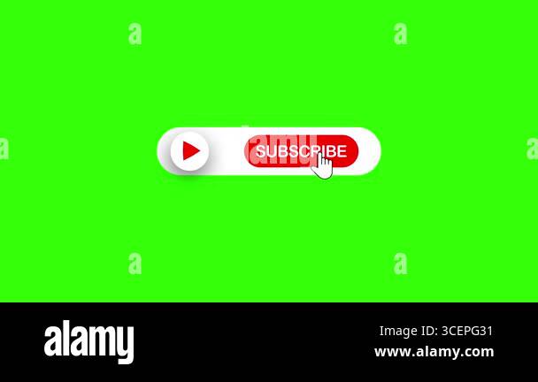 green screen chroma key. subscribe button animation Stock Video Footage ...