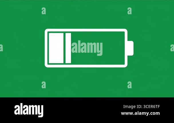 Animated battery charging progress bar on a green background Stock ...