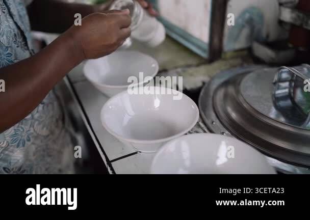 Indonesian Chicken Noodles Sold from Grobak Cart Stock Video Footage ...