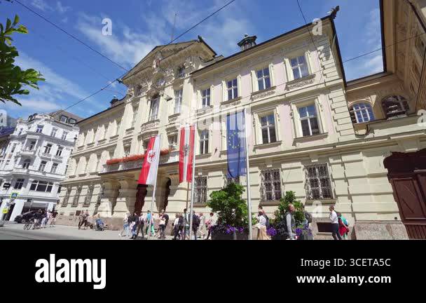 Innsbruck, Austria. July 31, 2025. External view of the Tyrolean State ...