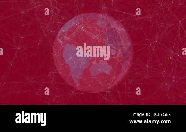 On start translucent digital globe emerging then rotating slowly to ...