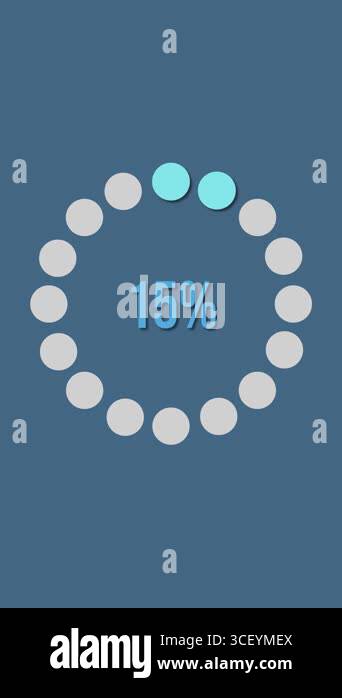 Circular progress bar animation with smooth transitions and a blue ...