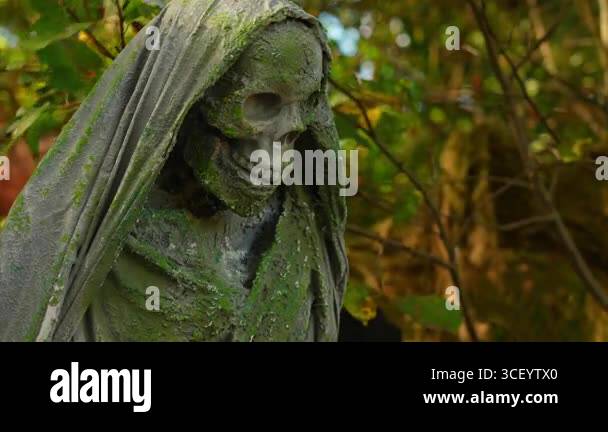 Angel of death in from of human figure with skull in cloth depiction ...