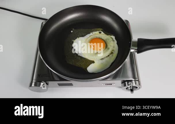 Sequential frames showing an egg frying in a pan Stock Video Footage ...