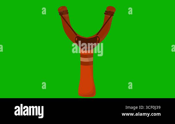 Slingshot Animation on Green Screen Shooting Stone Motion Stock Video ...