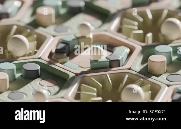 3D hexagon platforms with spheres in loop animation Stock Video Footage ...