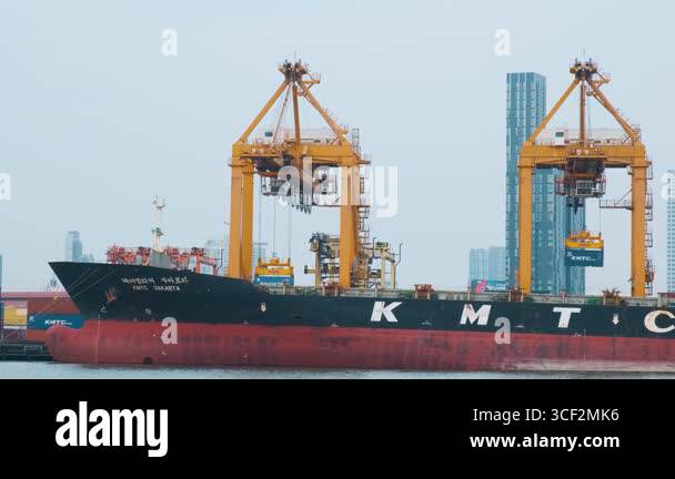 Bangkok, Thailand - February 21, 2025: Large container cargo ship ...