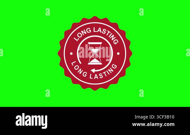 Long Lasting Hourglass Badge Animation Video for Time Durability Stock ...