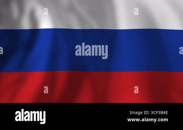 Russian national flag billowing gently, showcasing vibrant blue, white ...