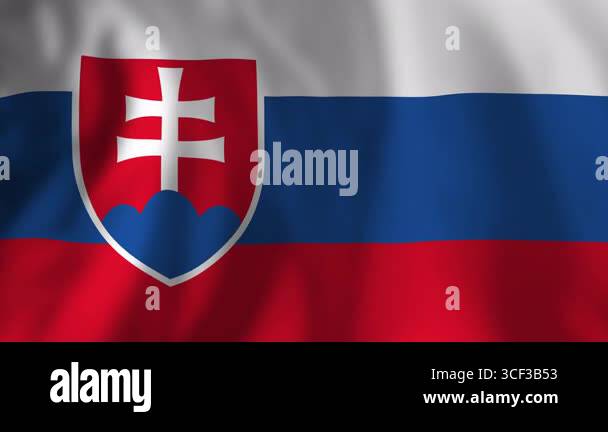 Multiple instances of the slovak flag waving gently, showcasing the ...