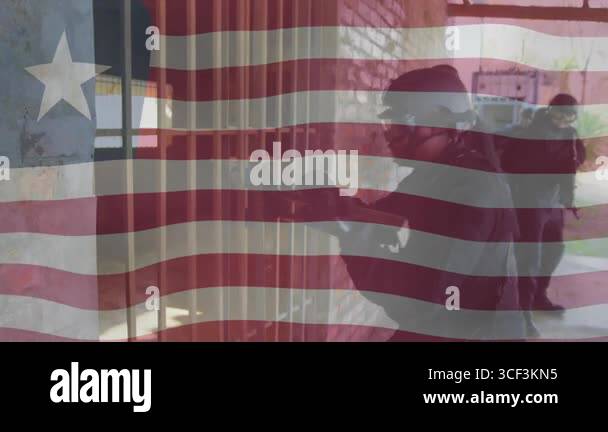 Security team receiving lead officer signal and using breaching ram on ...