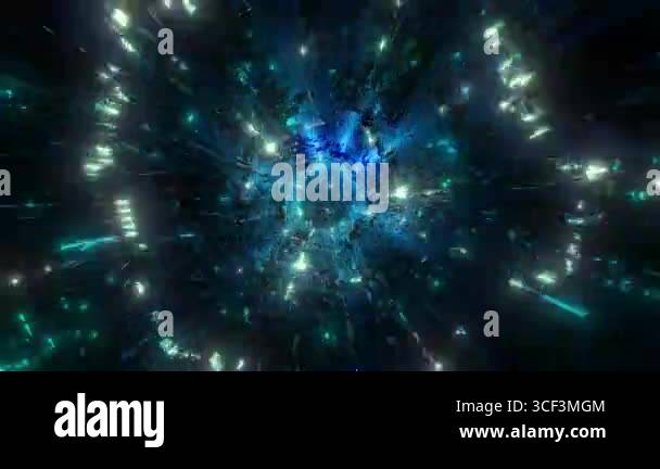 CG animation of a loop techno tunnel, suitable for futuristic projects ...