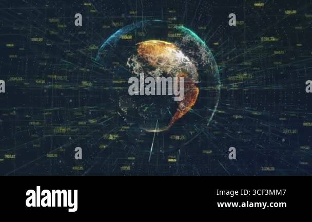 CG animation showcasing the digital world. Loops seamlessly, offering a ...