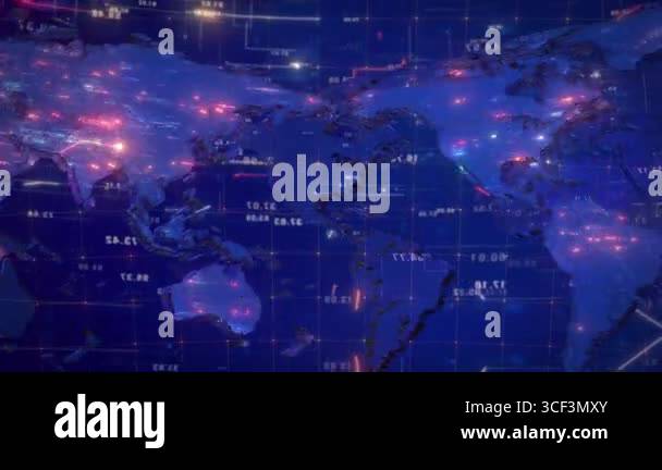 A 3D map animation that loops, providing a visually impressive and ...