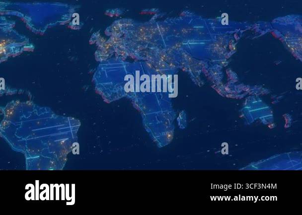 A 3D world map in UHD 4K resolution, created using computer-generated ...