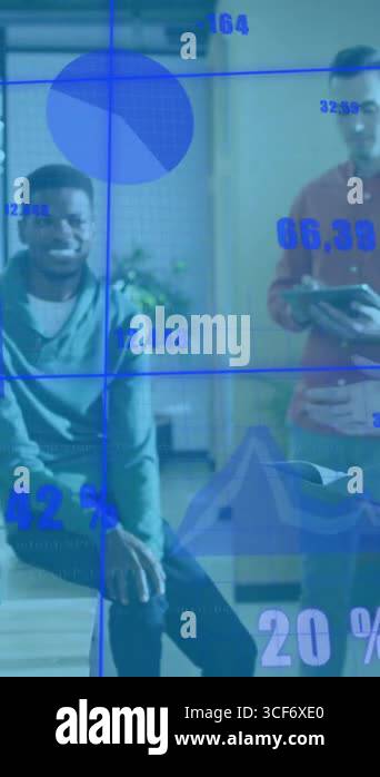 Animation of graphs and changing numbers over diverse coworkers sharing ...
