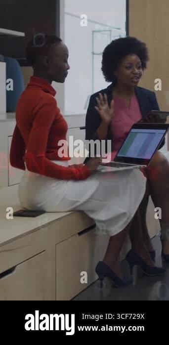 Animation of connected icons, numbers, letters, symbols on diverse ...