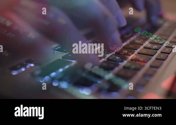 close up of a man using a computer keyboard Stock Video Footage - Alamy