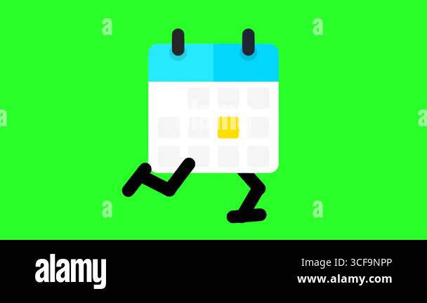 Calendar running fast with legs Stock Video Footage - Alamy