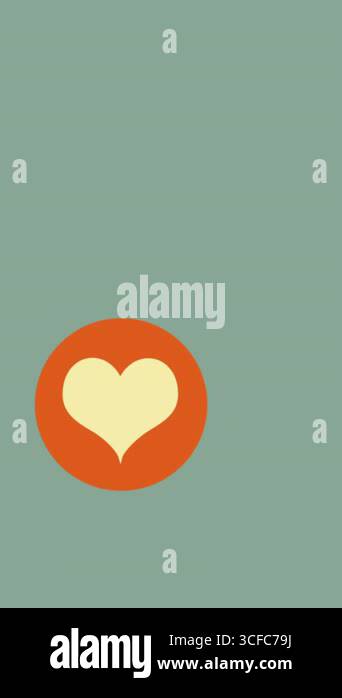 Animation of multiple heart icons floating against pale green ...