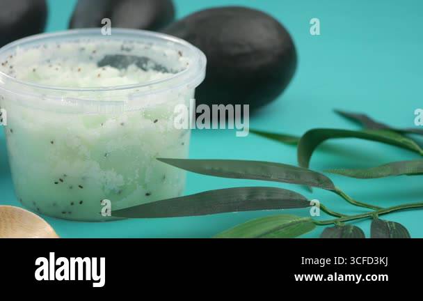 avocado scrub in a container for Natural skincare Stock Video Footage ...