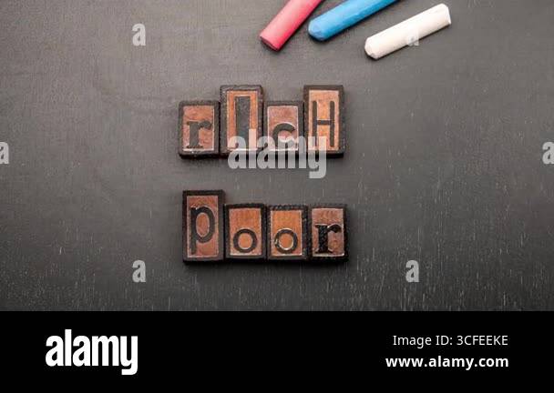 Chalk animation showing transition between Poverty and Wealth with ...