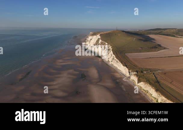 Witness the stunning cliffs of Cap Blanc Nez near Calais during golden ...