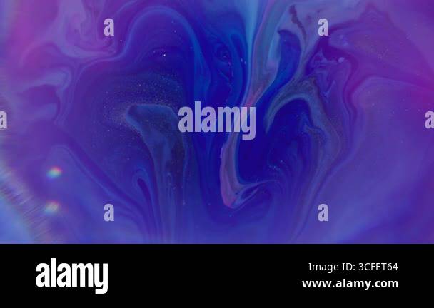 Ink flare. Art fluid blur. Fluorescent blue purple acrylic blend color ...