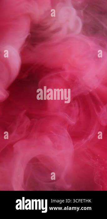 Vertical video. Smoke wave. Bright fog. Puff cloud stream red mix in ...