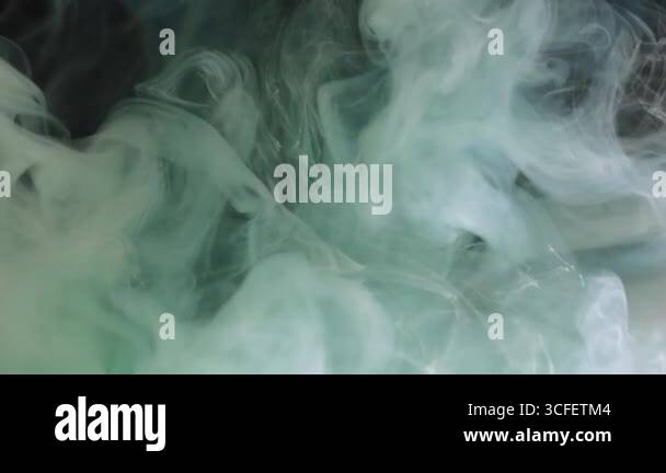 Flowing fume. Smoke cloud. Defocused blue colorful vapor texture ink ...