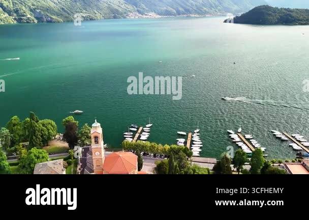 Experience an aerial perspective of Lake Como in Italy, highlighting ...