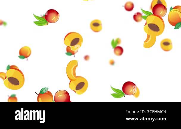 Peaches falling against a plain white backdrop Stock Video Footage - Alamy